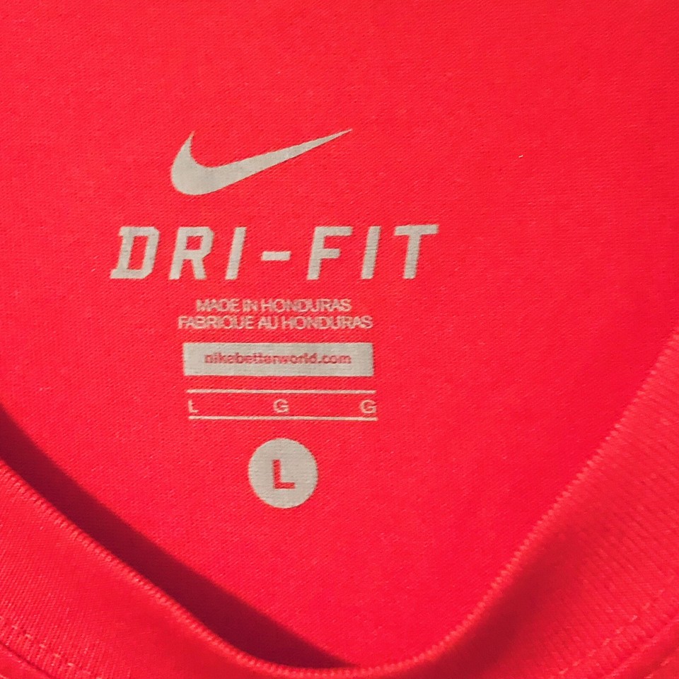 Nike Dri-Fit Red T Shirt Mens Sz L COMBAT MODE Athletic Poly Short ...