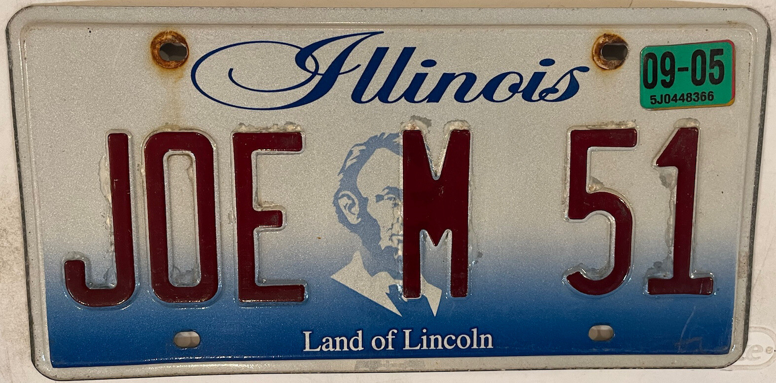 Vanity JOE M 51 JOSEPH 1951 license plate Joey Jose Josef Josue Joshua ...