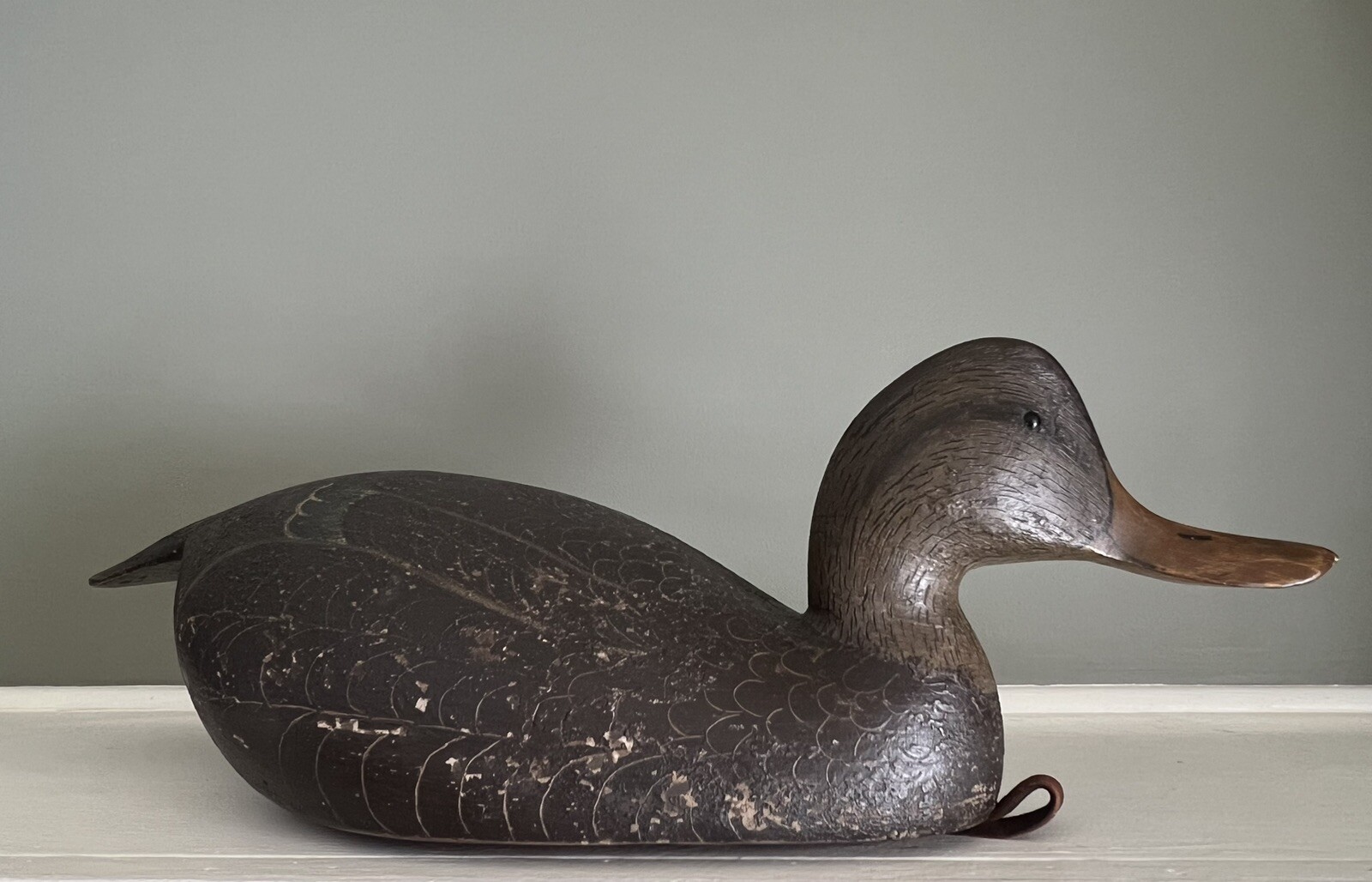 Vintage Frank Finney Hollow Carved Wood Humpback Black Duck Decoy | eBay