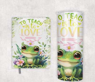 Handmade Teacher Frog 20oz Insulated Tumbler With Matching 190pg Note ...