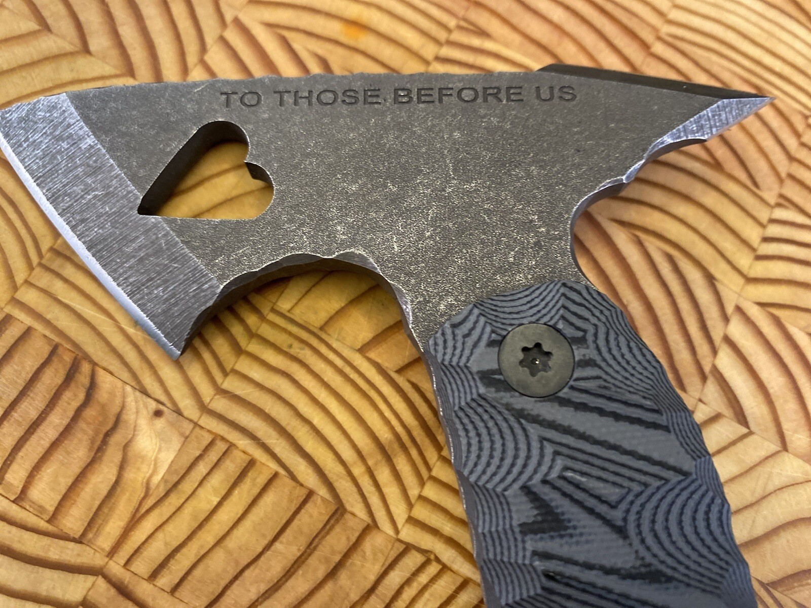 Half Face Blades Mini Bleeding Heart Tomahawk & Damascus Ring Tanto ...