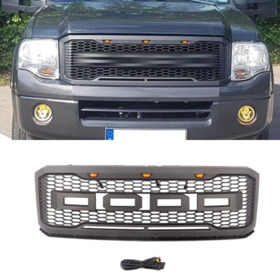 Black Front Grille Fit For Ford Expedition 2007-2014 Upper Grill With ...