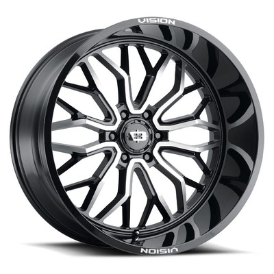 1 New 18x9 Vision 402 Riot Gloss Black Machined Face 5x127 5x5 ET12 ...