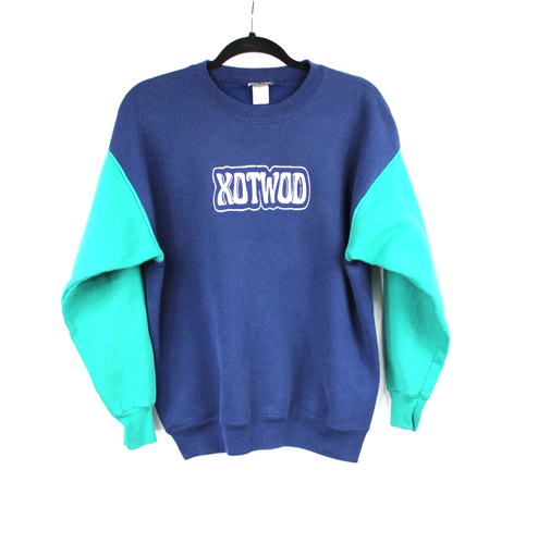 "XOTWOD" Green and Blue Pullover Sweatshirt Size Medium | eBay