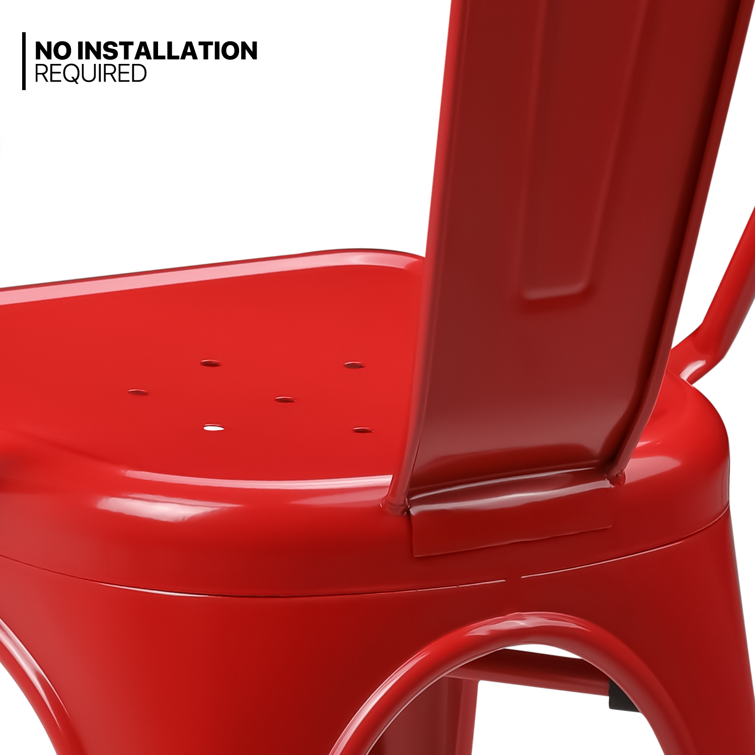 Red[4 PCS STACKABLE METAL SIDE CHAIR]Outdoor Wedding Commercial Event ...