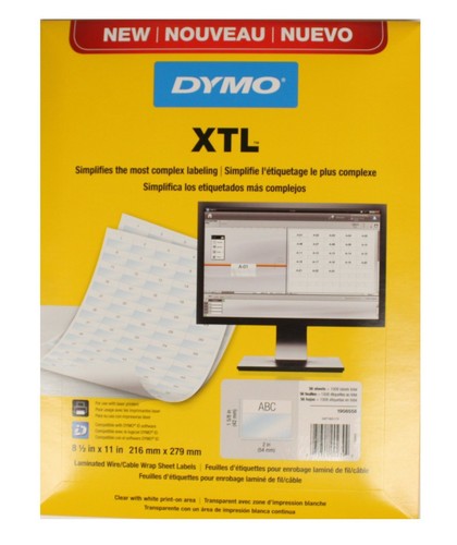 Dymo Wire Cable Labels XTL Laminated 56 A4 Sheets 1008 Wraps 1908558 54 ...