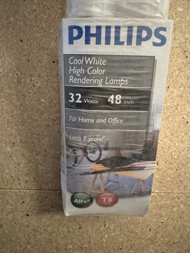 Qty x6 ea.) T8 Philips Fluorescent Lights Bulbs ALTO II F32T8 Cool ...