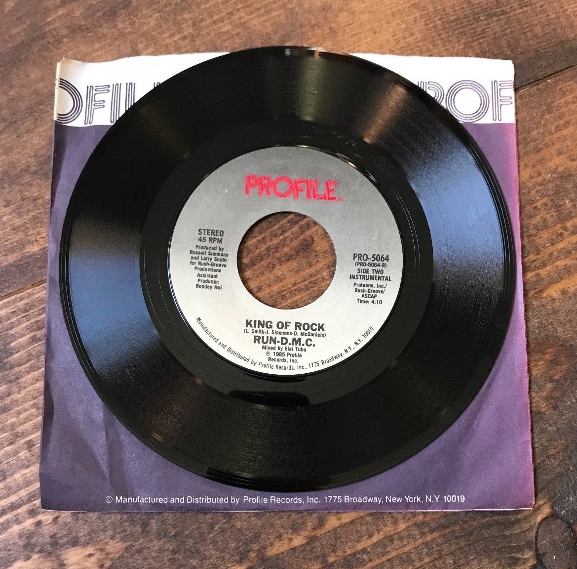 Run D.M.C.-King of Rock-45 RPM Records-1984-Profile Records ...