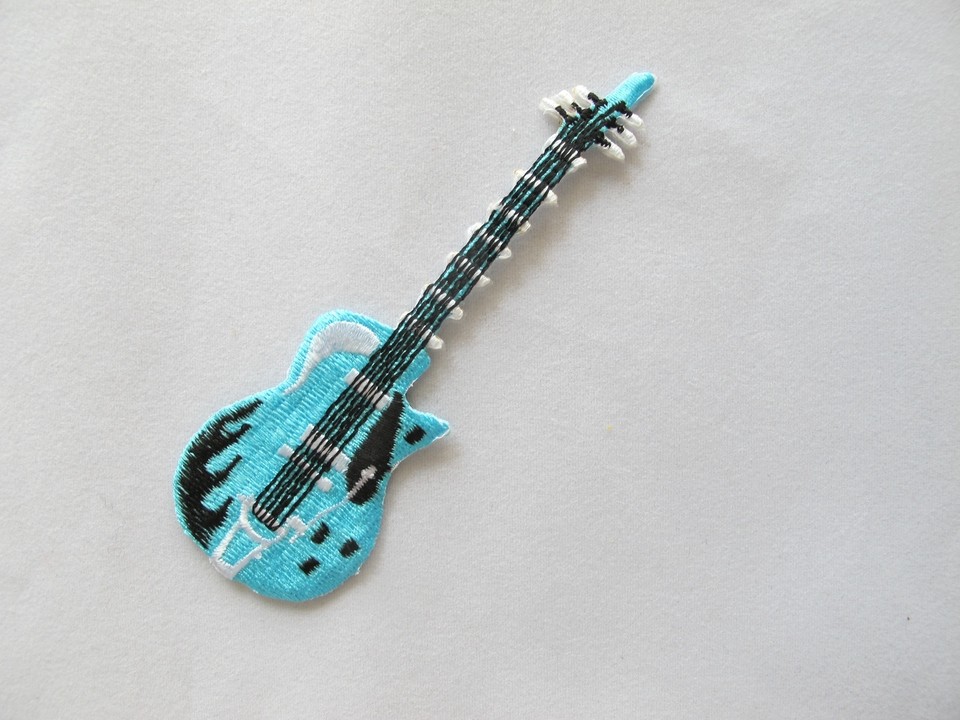 #4431 Pink,Blue Music Guitar Embroidery Iron On Applique Patch | eBay