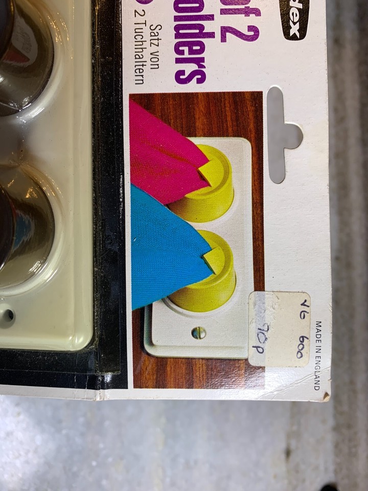 Rare Vintage Croydex Towel Cloth Rag Holder Hook Rack Rubber Wall Hung ...