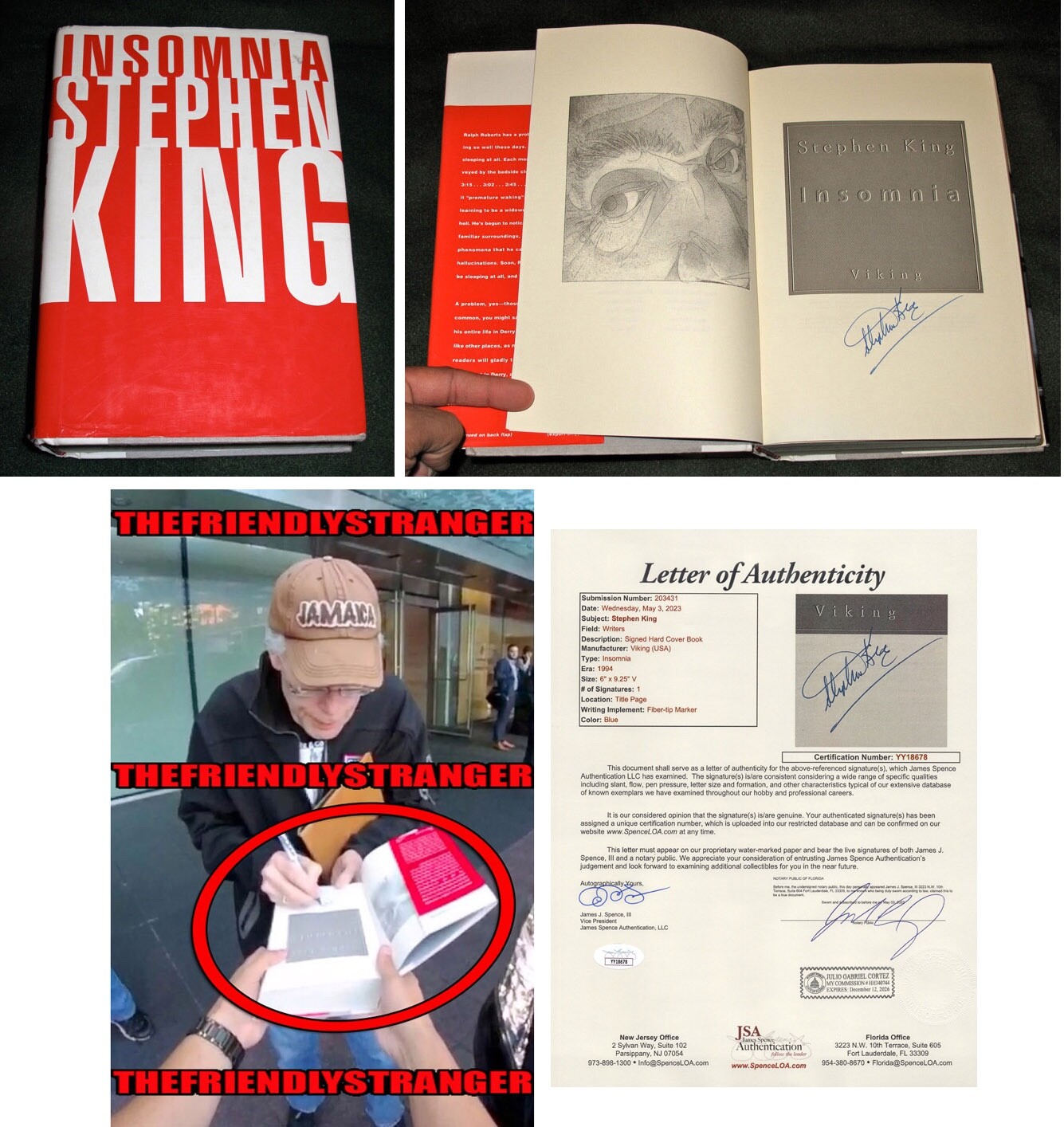 Stephen King Autographed Memorabilia | Signed Photo, Jersey ...