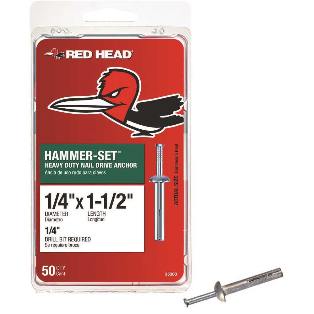 1/4 in. x 1-1/2 in. Hammer-Set Nail Drive Concrete Anchors - pack of 4 ...