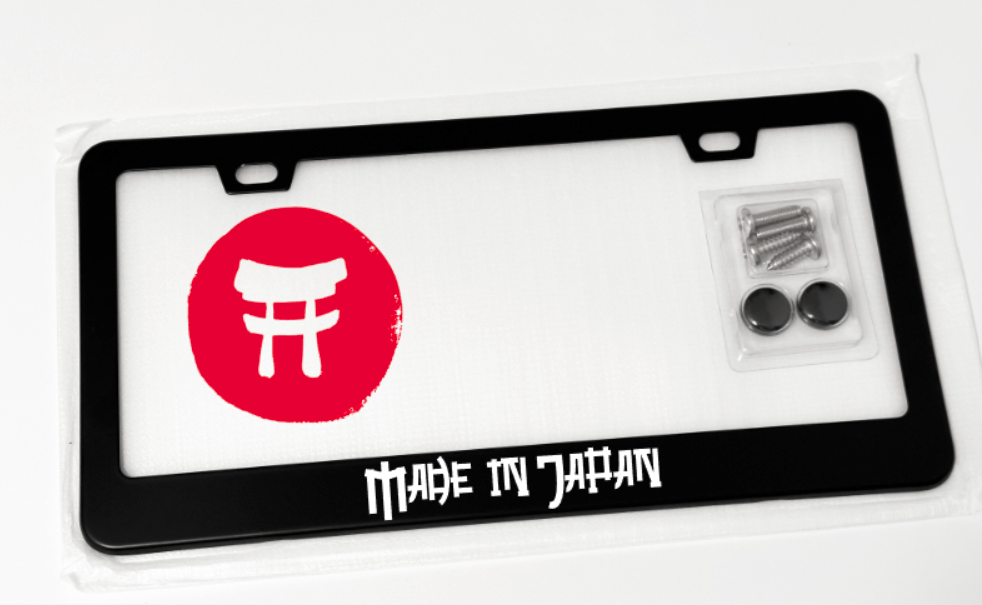 Reflective Made in Japan JDM Racing License Plate Frame Premium Black ...