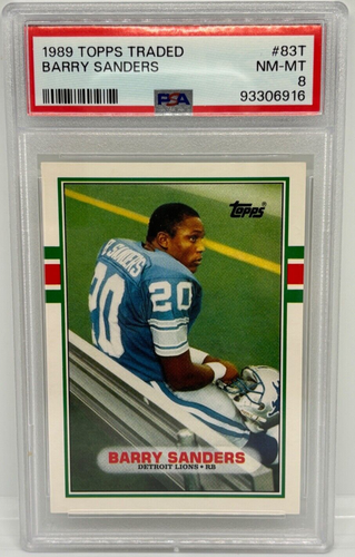 1989 Topps Traded Barry Sanders #83T RC rookie PSA 8 buy the card, not ...