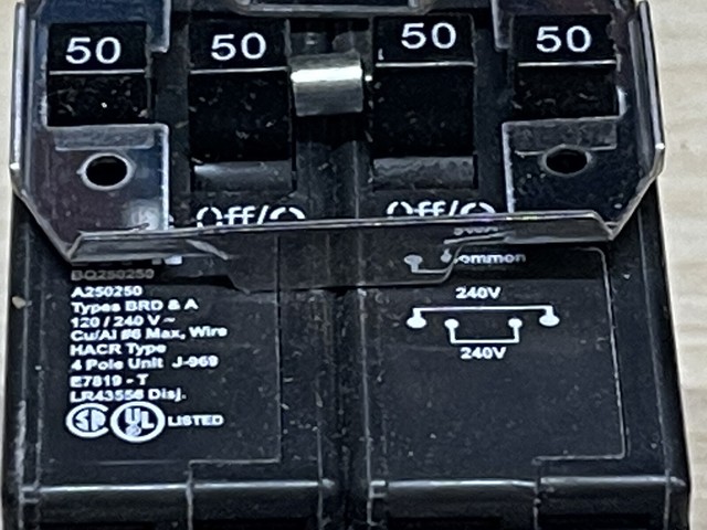 Eaton BR 50-amp Quad Circuit Breaker (BQ250250) for sale online | eBay