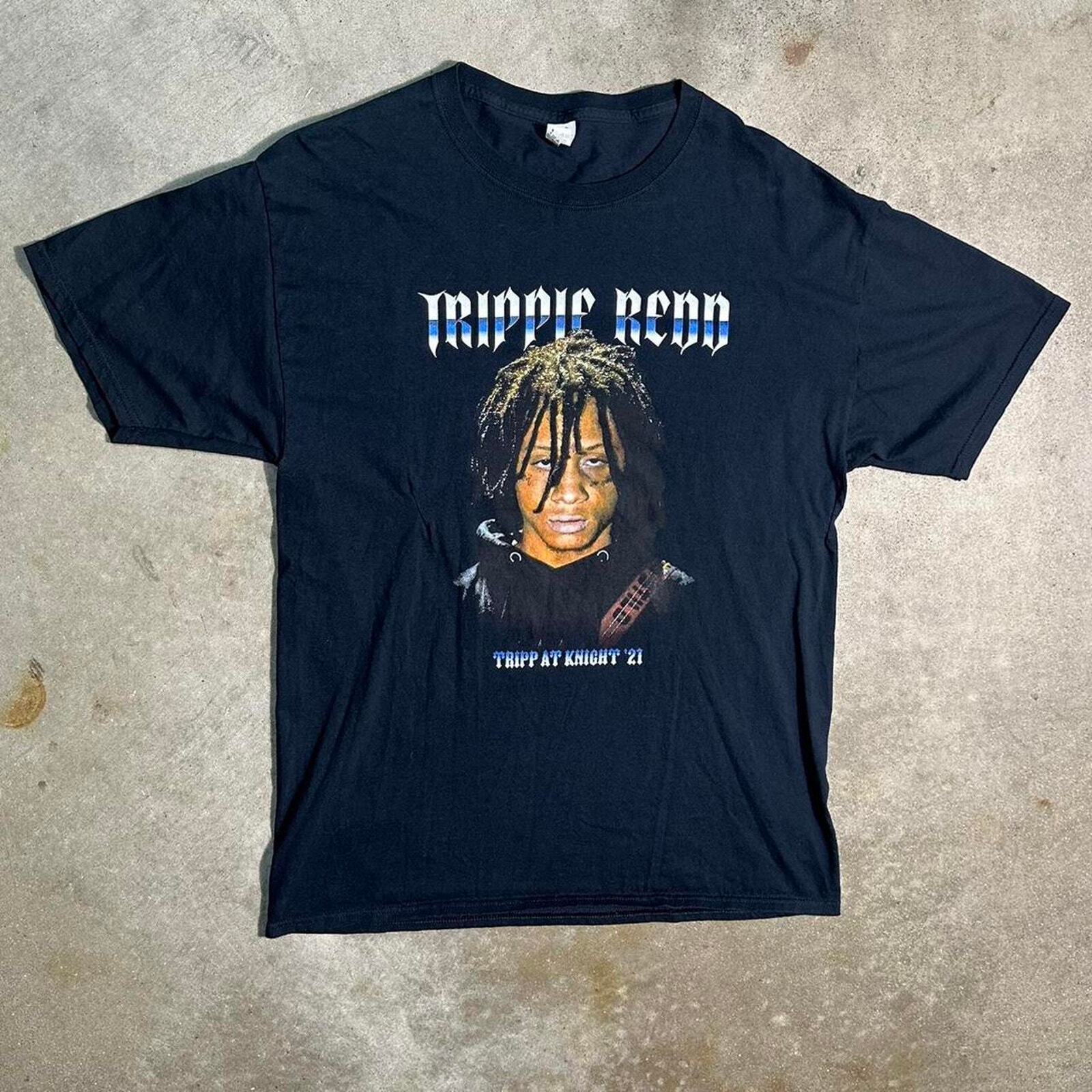 Trippie Redd Trip At Night 2021 Tour Rap Tee Mens Large Black Blue ...