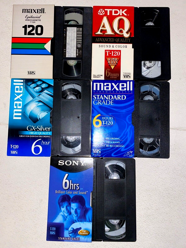 Lot of 12 Movies, Shows on 5 VHS Tapes - Madonna, Schwarzenegger ...