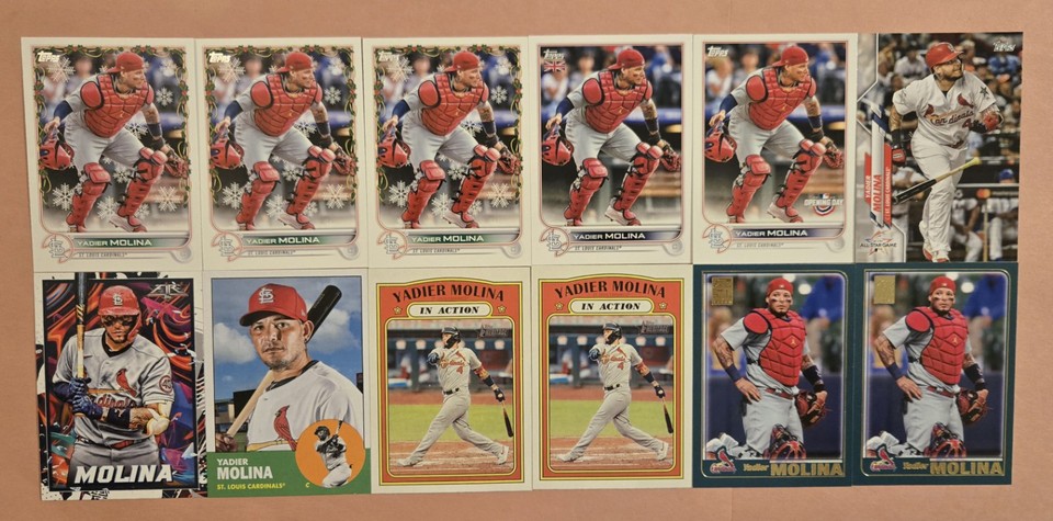 (79) Yaider Molina Card LOT Fire Red Purple Platinum Ice Chrome Topps ...