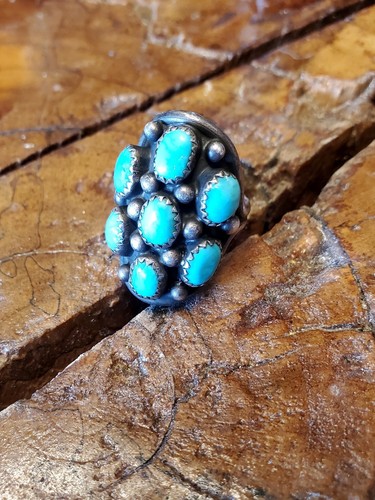 So Pretty! Vntg Navajo .925 Turquoise Ring Sz 6 Signed B Touchine ...