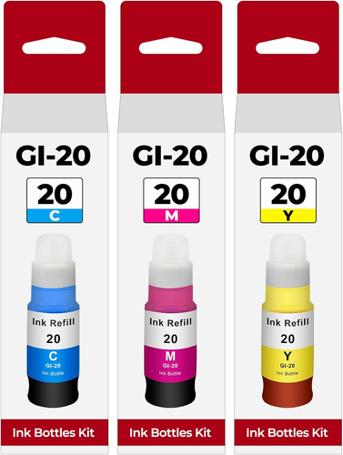 GI-20 G6020 G7020 Color Ink Refill Bottles Compatible with Canon 20 GI ...