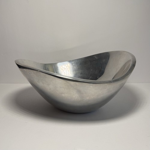Vintage Nambe 569 Bowl Aluminum Alloy Mid Century Modern Silver ...