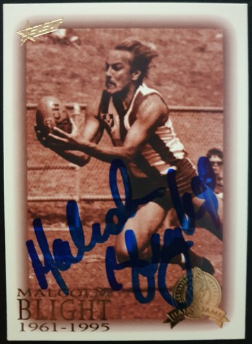 1996 AFL Select ( Hall Of Fame ) Malcolm Blight Signed Card - FREE POST ...
