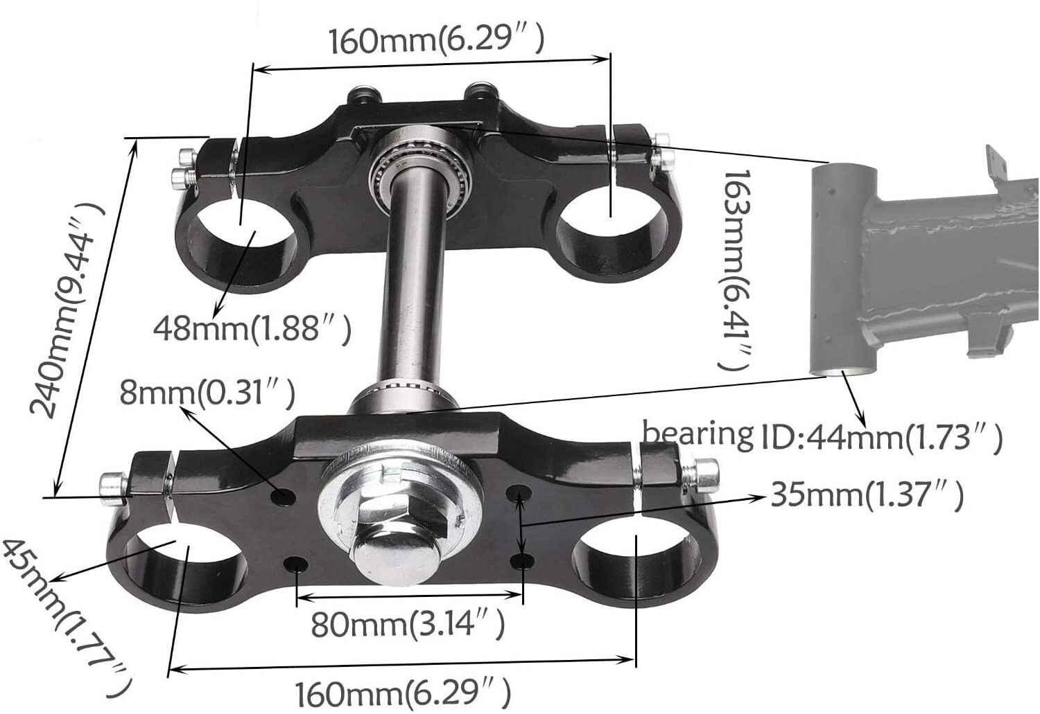 14''+ 12'' Wheel Tire Rim Front Forks Triple Tree for 125cc 140cc SSR ...