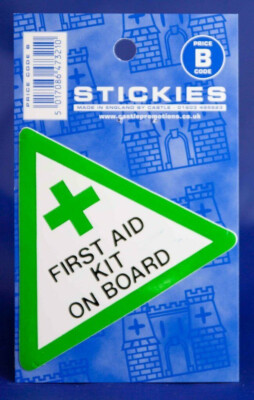 First Aid Kit On Board Triangle Sticker 80mm x 68mm - Boat Vinyl Decal ...