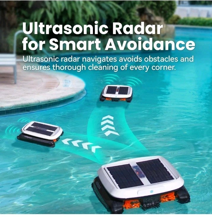Solar Powered Automatic Robotic Pool Skimmer Cleaner,Solar Pool Surface ...