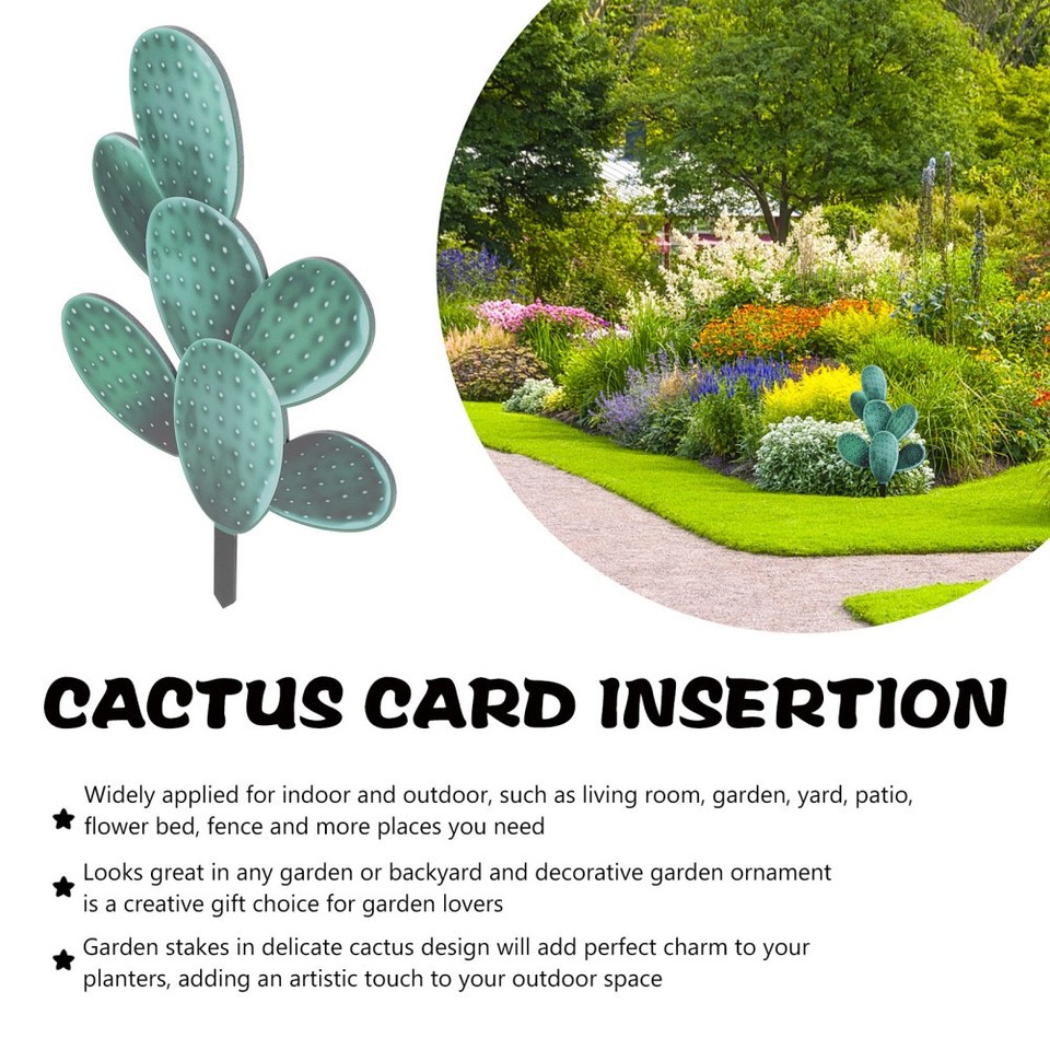 Cactus Stake Decor Outdoor Stake Garden Plants Stake Ornament for Yard ...