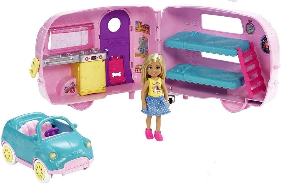 Barbie Kid Camper Van with Chelsea and Accessories Playset | eBay UK