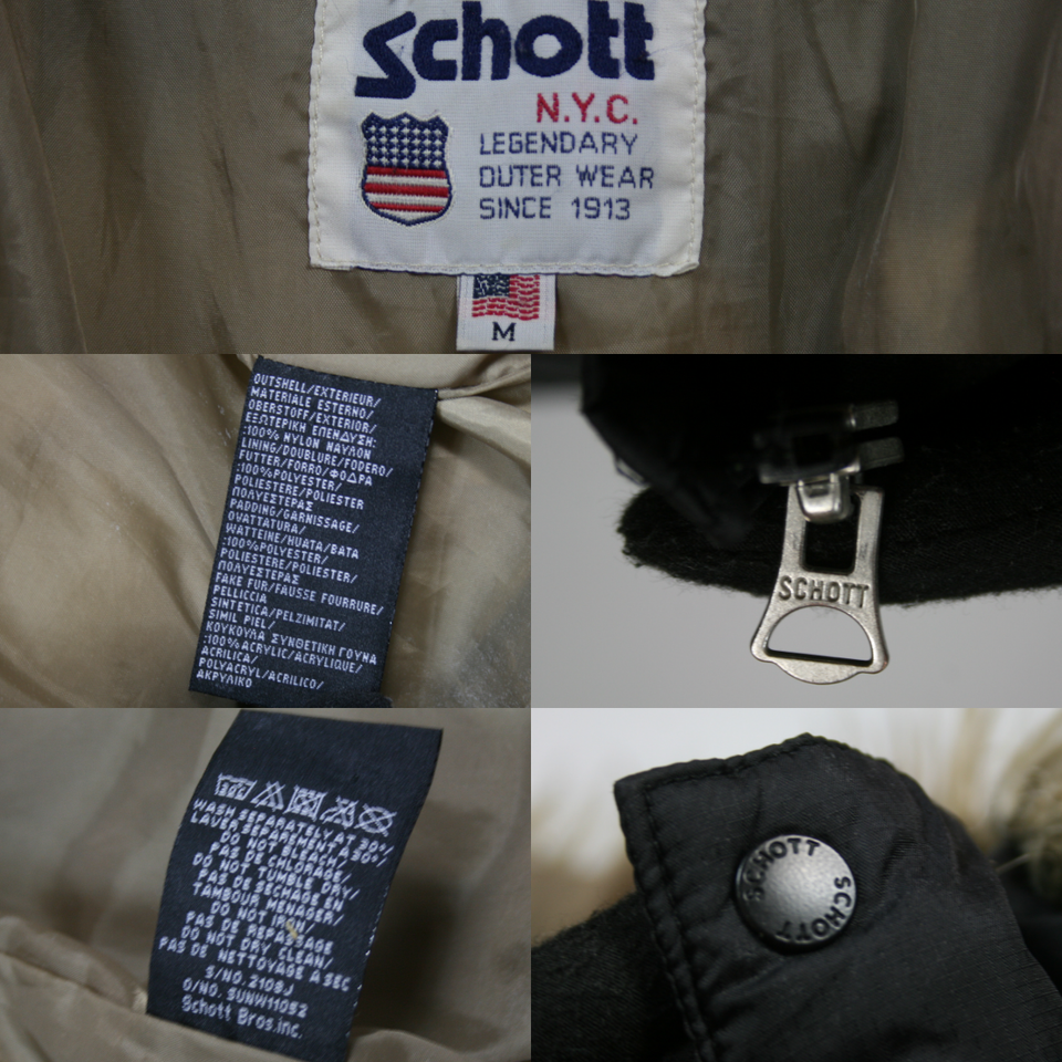 Schott 00S Logo Y2K Puffer Bomber Jacket Vintage | eBay