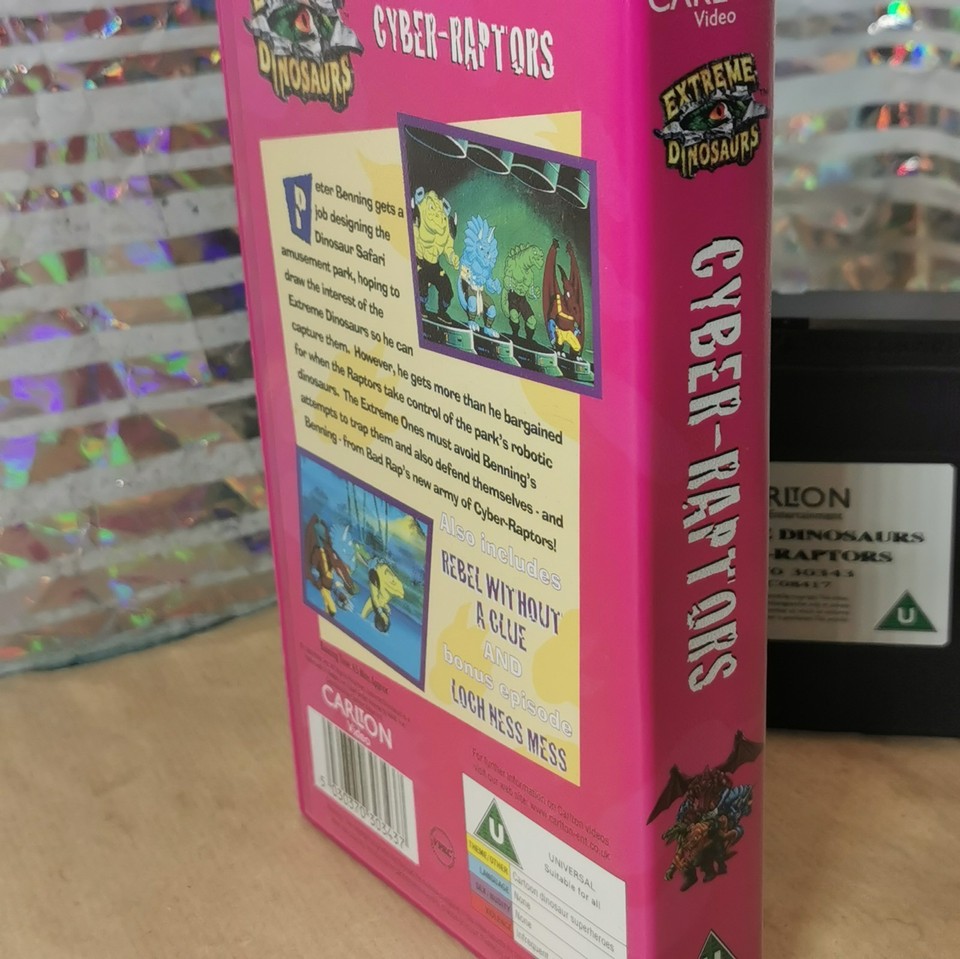 ITV Extreme Dinosaurs Cyber-Raptors UK Kids VHS Inc Bonus Episode Loch ...