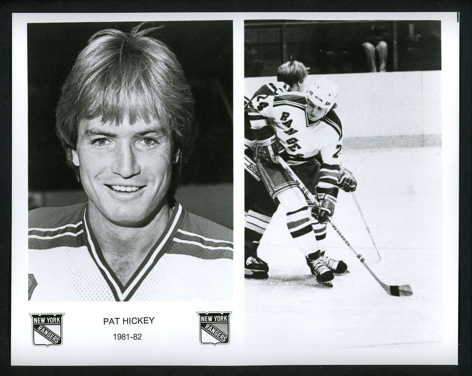 Pat Hickey New York Rangers team issued 1981 Press Photo | eBay