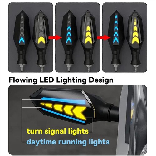 Sequential Flowing LED Motorcycle Turn Signal Indicator Lights DRL ...