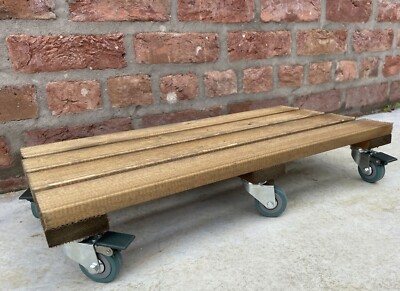 Plant Box Mover Trolley Wheels Stand Plant Pot Planter Trough Patio ...