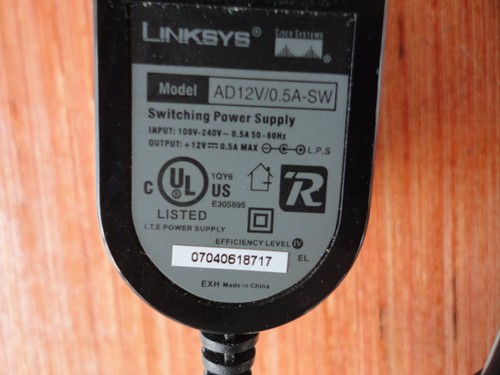 Linksys AD12V 0.5A-SW AC Adapter Model for Wireless Routers.(2102 ...