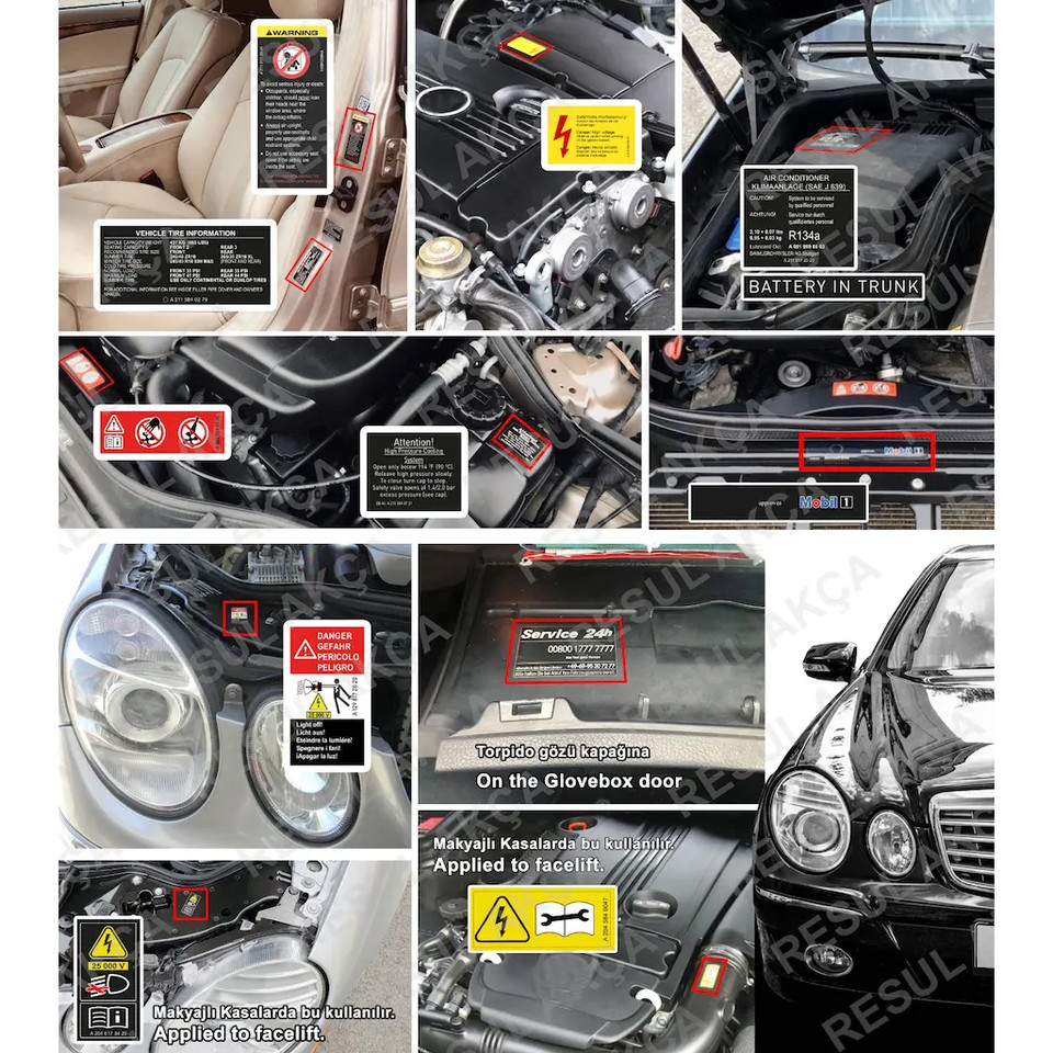 Decal Set Stickers For Mercedes-Benz W211 E Class All Models Best ...