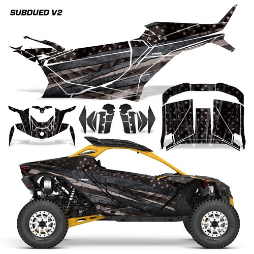 UTV Graphics Decals Stickers for Can-Am Maverick R 2DR 2024-25 SUBDUED ...