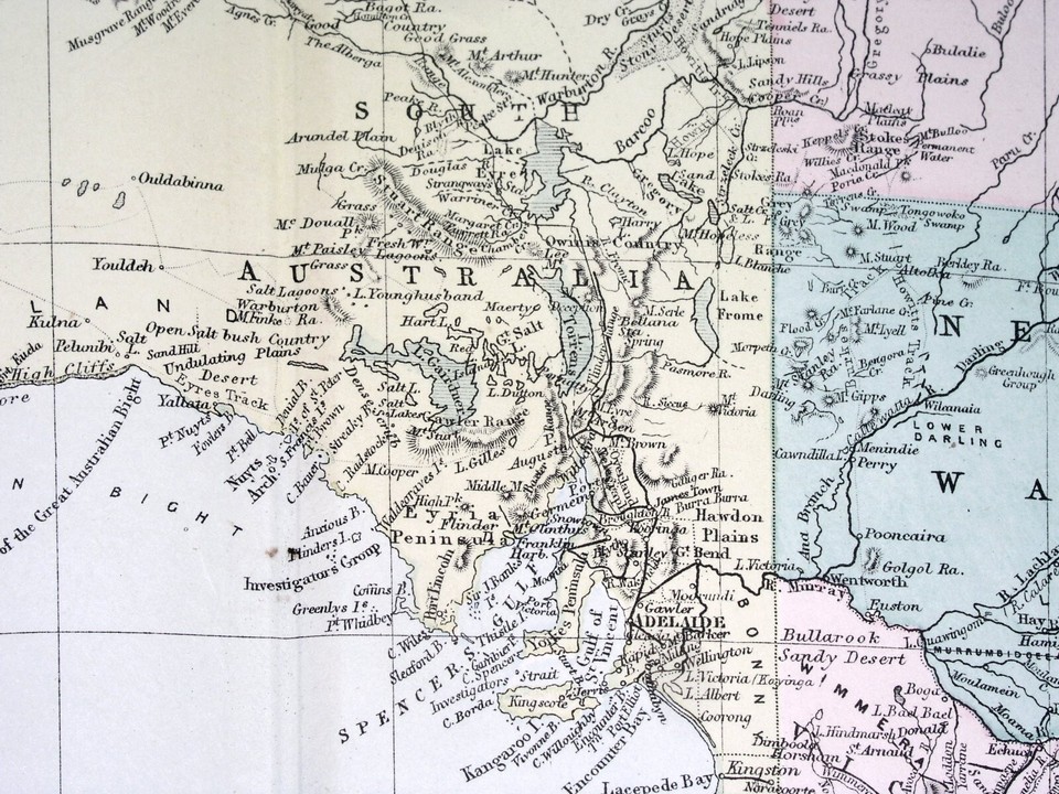 1891 ORIGINAL ANTIQUE MAP OF AUSTRALIA / MELBOURNE SYDNEY BRISBANE ...
