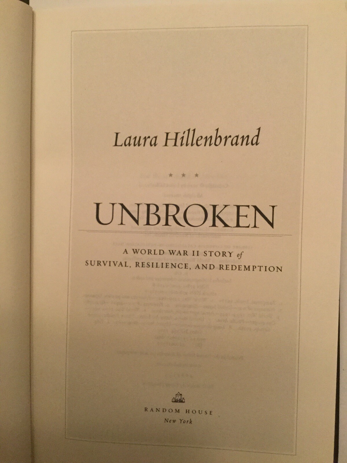Unbroken By Laura Hillenbrand - 1st Edition, 3rd Printing (HC/DJ) | eBay