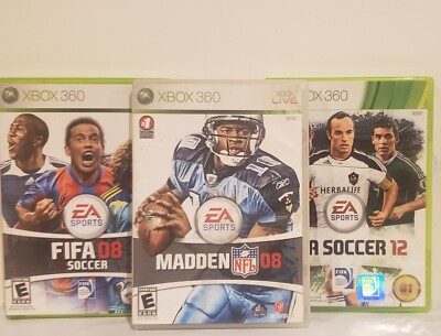 FIFA Soccer 08 & 12 Xbox 360 Plus Madden 08 No Manual w/Madden ...