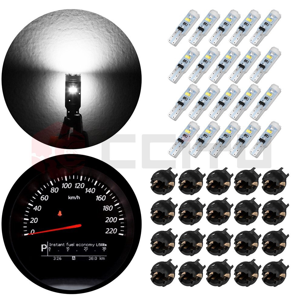For Toyota LED Instrument Dash Cluster Light Bulbs T5 74 17 | White ...