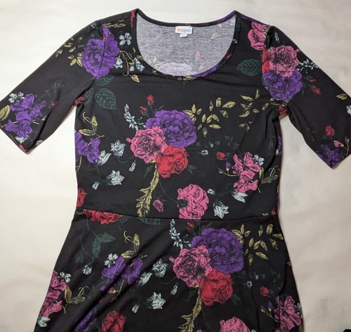 Lularoe Ana Multicolored Floral Maxi Slip on Dress. Floor Length Size ...