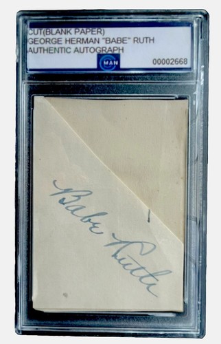 BABE RUTH Signed Autograph Cut 2x3. Authenticated | eBay