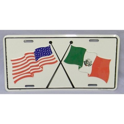 USA MEXICO Flag flags metal novelty License Plate new in shrink wrap | eBay