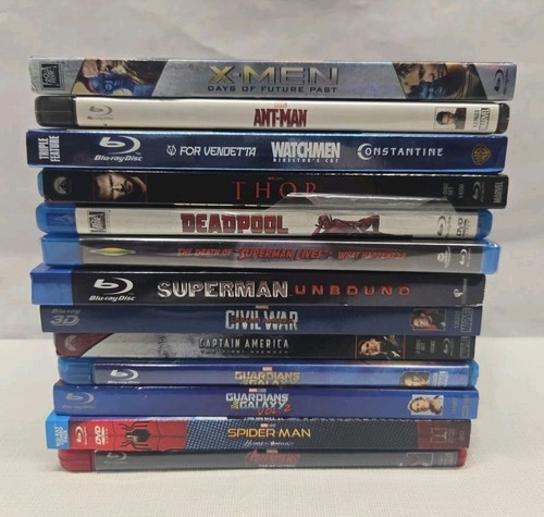 Blu-Ray Lot Of 13 Deadpool Thor X-Men Ant-Man Marvel Guardians Of The ...