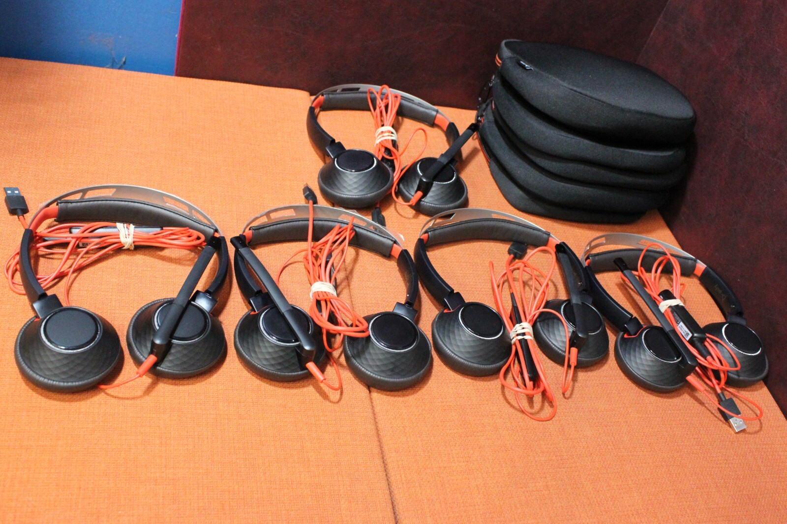 Lot of 5 Poly/Plantronic C5220 Wired Noise Canceling On The Ear Stereo ...