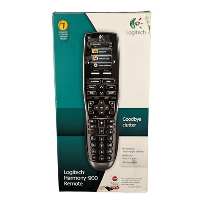 Logitech Harmony 900 Remote w/ Charging Base RF System IR Blasters & AC ...