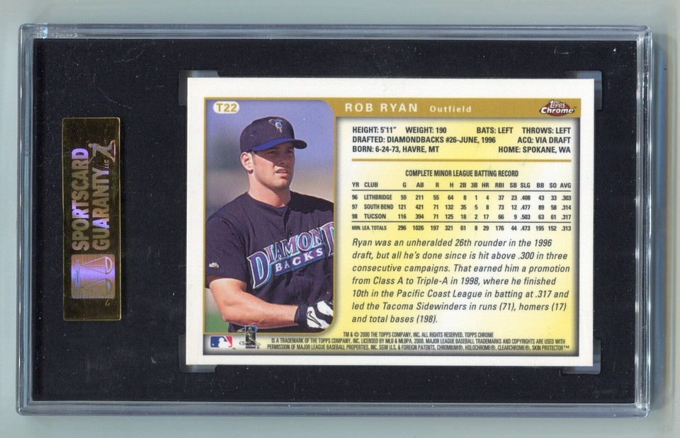 1999 Topps Chrome Traded Rob Ryan #T22 SGC 96 9 MINT ROOKIE RC ...